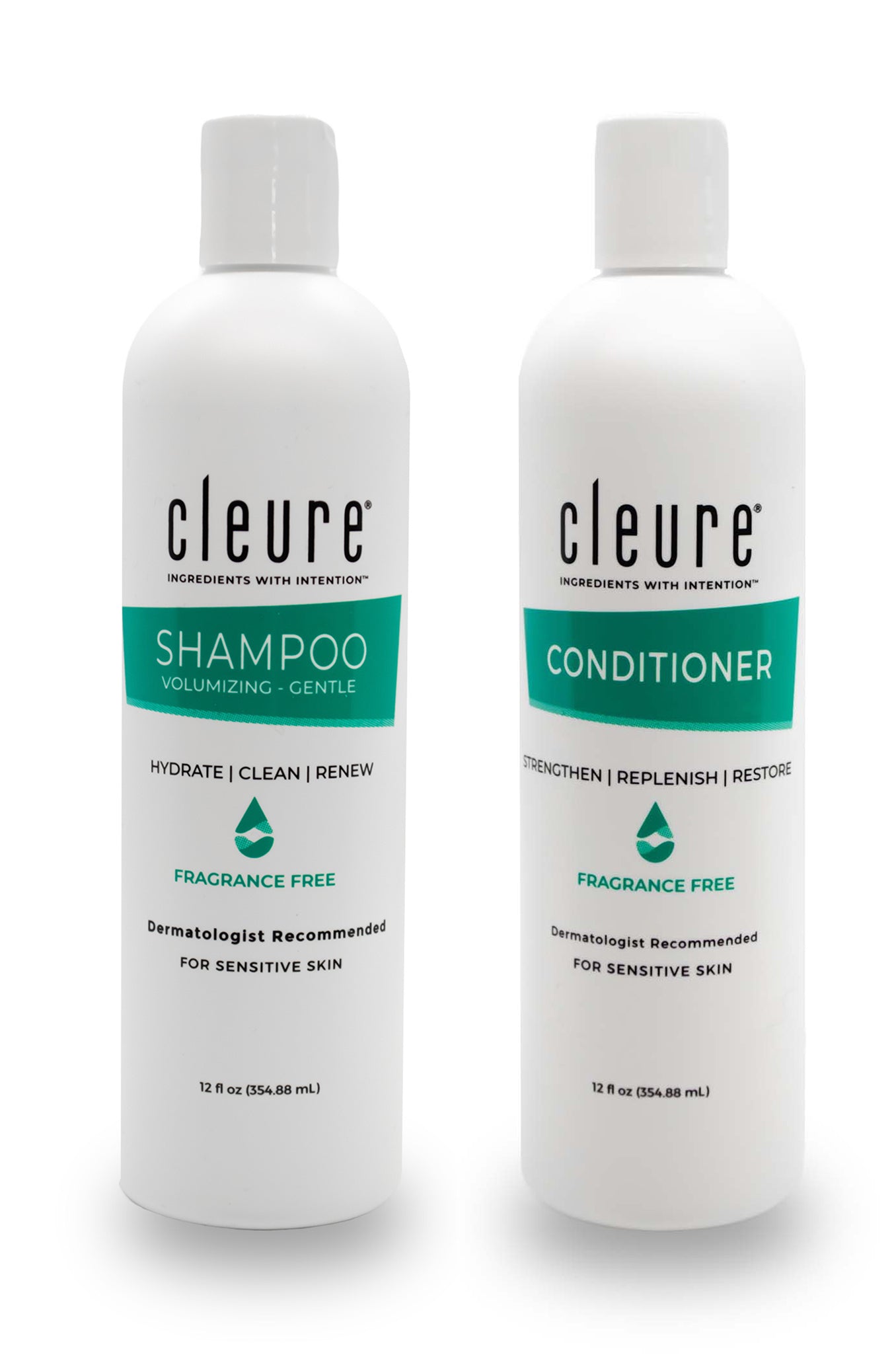 Shampoo & Conditioner Duo: Fragrance-Free | Cleure